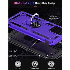LUMARKE for Galaxy A51 5G Case with Screen Protector,Pass 16ft. Drop Tested Military Grade Protective Phone Cover with Magnetic Ring Kickstand Compatible with Car Mount Holder Purple