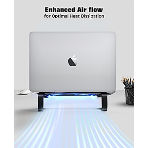 Thibault Aluminum Laptop Stand for Desk - Cooling Ergonomic Design - Fits MacBook Air Pro/DELL/HP/Lenovo/ThinkPad/Alienware - 13/14/15.6/16 -Easy Assembly- Ventilated Laptop Stand for Optimal Airflow