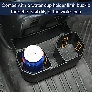 Sulokiy Rear Back Seat Dual Drink Water Cup Holder Compatible with for Ford Bronco 4 Door 2021-2023 with Magnetic Base Installation Storage Organizer Box Tray