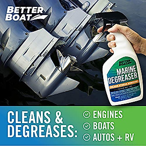 Marine Degreaser Black Streak Remover Fiberglass and Engine Degreaser Cleaner Heavy Duty Boat and Automotive Car Super Grease Clean and Parts Cleaner Commercial Grade Auto RV and Boats
