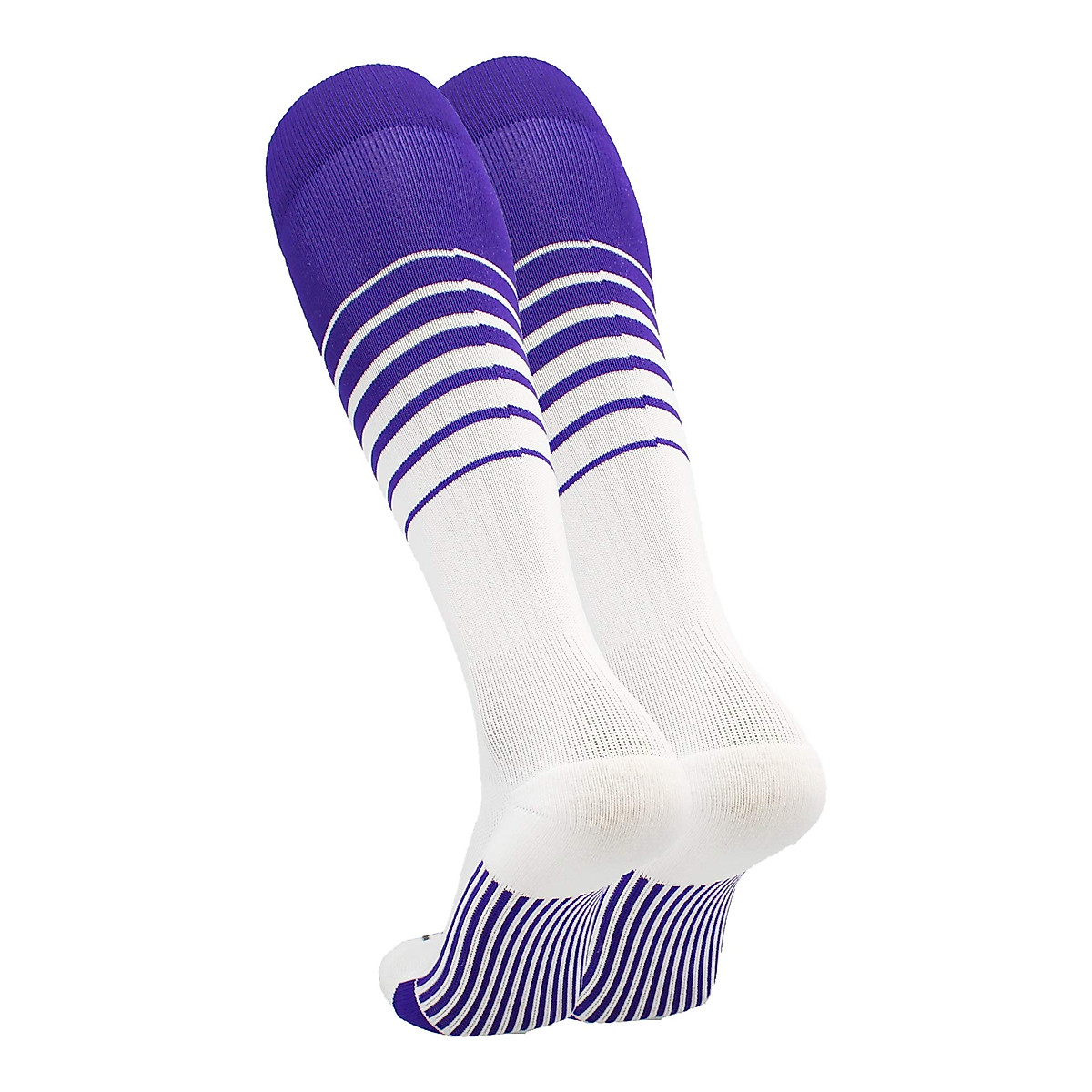 TCK Sports Elite Breaker Soccer Socks (Purple/White, Medium)
