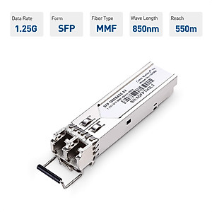 Cable Matters 2-Pack 1000BASE-SX SFP to LC Multi Mode 1G Fiber Transceiver Modular for Cisco, Ubiquiti, TP-Link, Huawei, Mikrotik, Netgear, and Supermicro Equipment