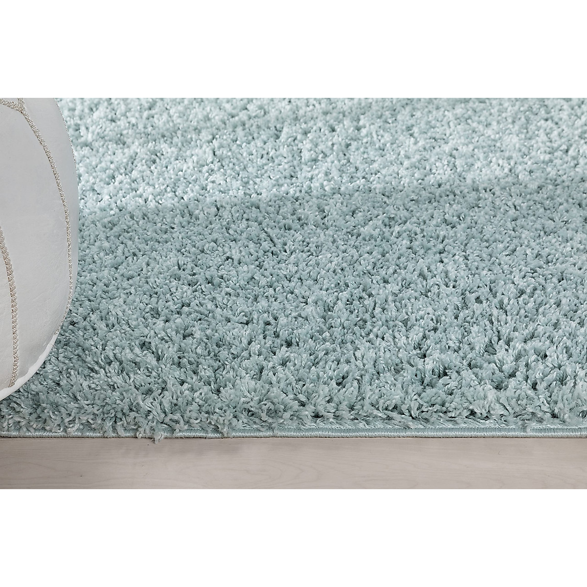 Well Woven Emerson Plain Shag Seafoam Green Textured Area Rug (3'11" x 5'3")