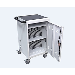 TIOPLY Laptop Charging Cart, White, Durable, 32 Devices, Fast Charging, Security Storage, Easy Use, Anti-Rust