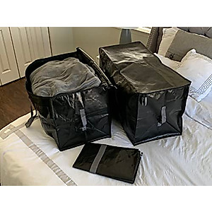 TOP BOX Extra Large Heavy Duty Moving Bags W/Reinforced Handles & Zippers, Backpack Straps, Moving & Storage Totes (6)
