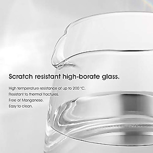 iSiLER 1500W Electric Kettle, 1.7 L Electric Tea Kettle with LED Indicator, Cordless Electric Glass Hot Water Boiler, Portable Teapot Heater Auto Shut-Off & Boil-Dry Protection BPA-Free Yellow