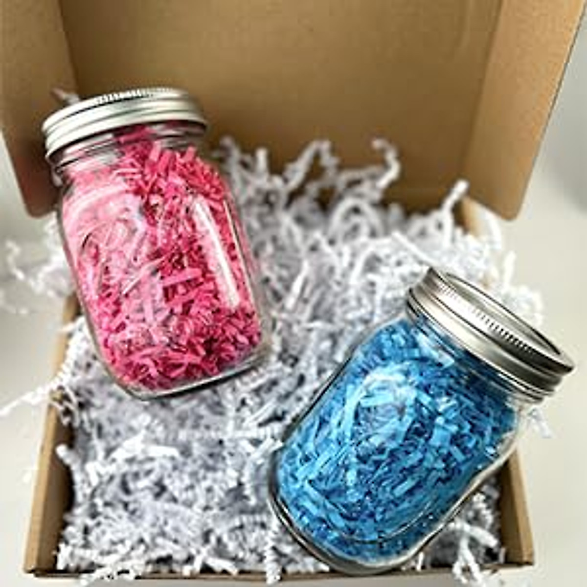 Mighty Gadget 1 LB White Crinkle Cut Paper Shred Filler for Gift Wrapping & Basket Filling (Made in the USA)