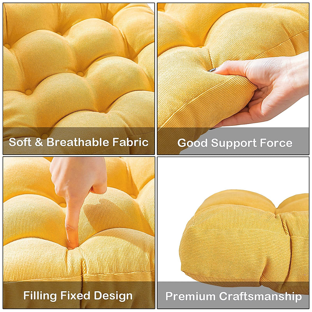 WJXBoos Chair Pads Dining Chair Cushion with Ties,Soft Thick Seat Pads Tatami Cushion Futons Pillow for Office,Home or Car Sitting (Blue1,24"*24"*4")