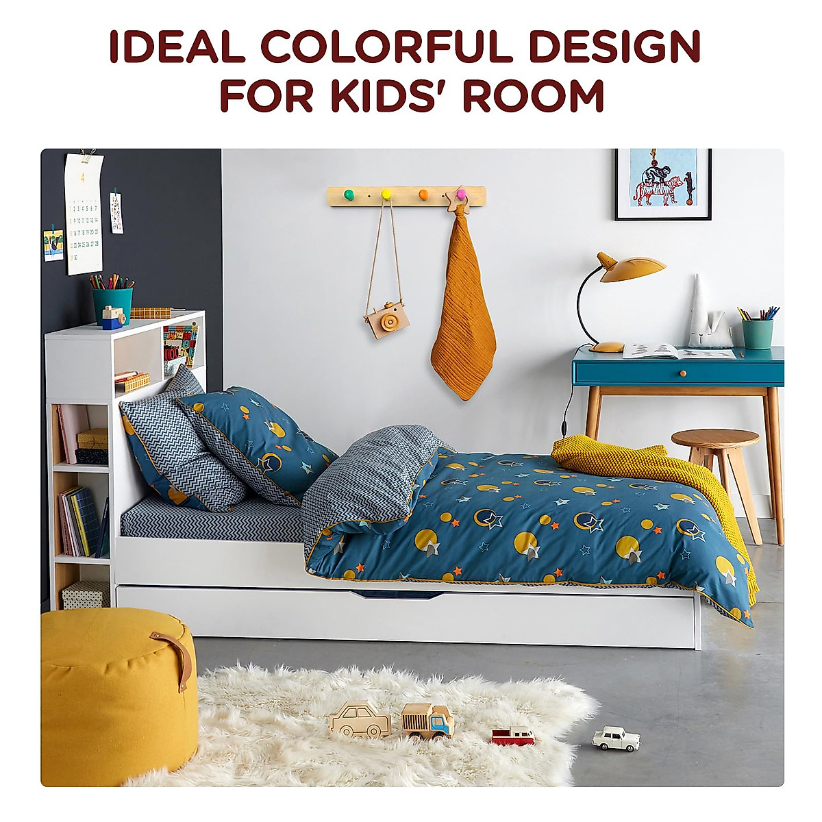 Monläurd Kids Solid Wood Coat Rack Wall Mount Wall Hooks Coat Hooks for Jackets Hats Backpacks Umbrellas Keys and Towels in Entryway Bedroom Playroom or Bathroom Kids Room Decor