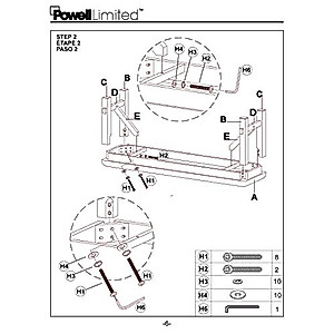 Powell Company Kraven Dining Bench, Hazelnut 60"L x 16"W x 20.25"H