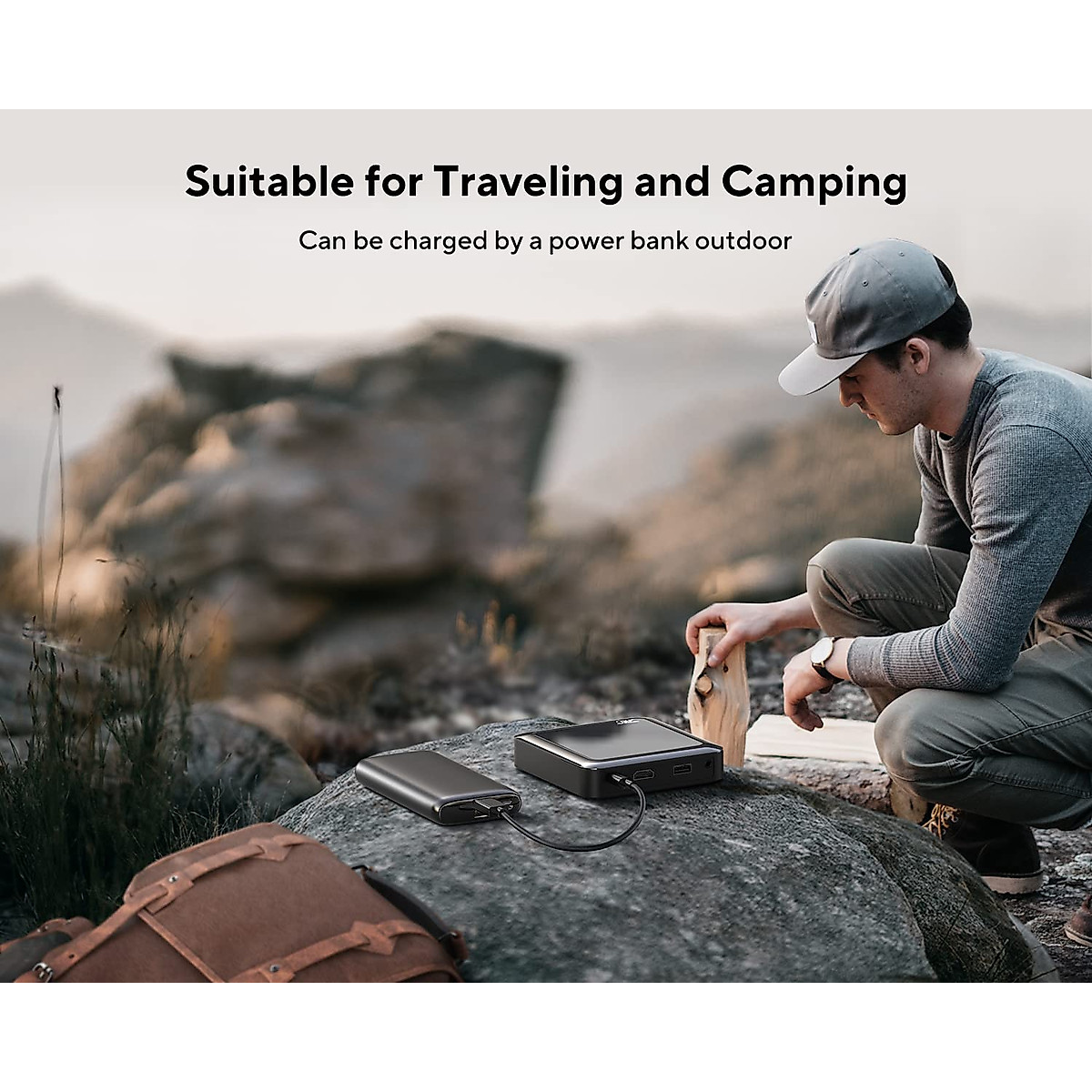 Mini Projector, AKIYO DLP Portable Projector with Built-in Battery, 1080P HD Supported Rechargeable Video Projector with Outdoor Capability, Compatible with HDMI Laptop iOS Android (Tripod Included)