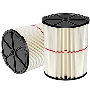 2Pack Replacement Filter For Craftsman ‎CMXZVBE38754 Red Stripe General Purpose Wet Dry Vac Replacement Filter Fit for 5 to 20 Gallon Shop Vacuums Part #009-38754