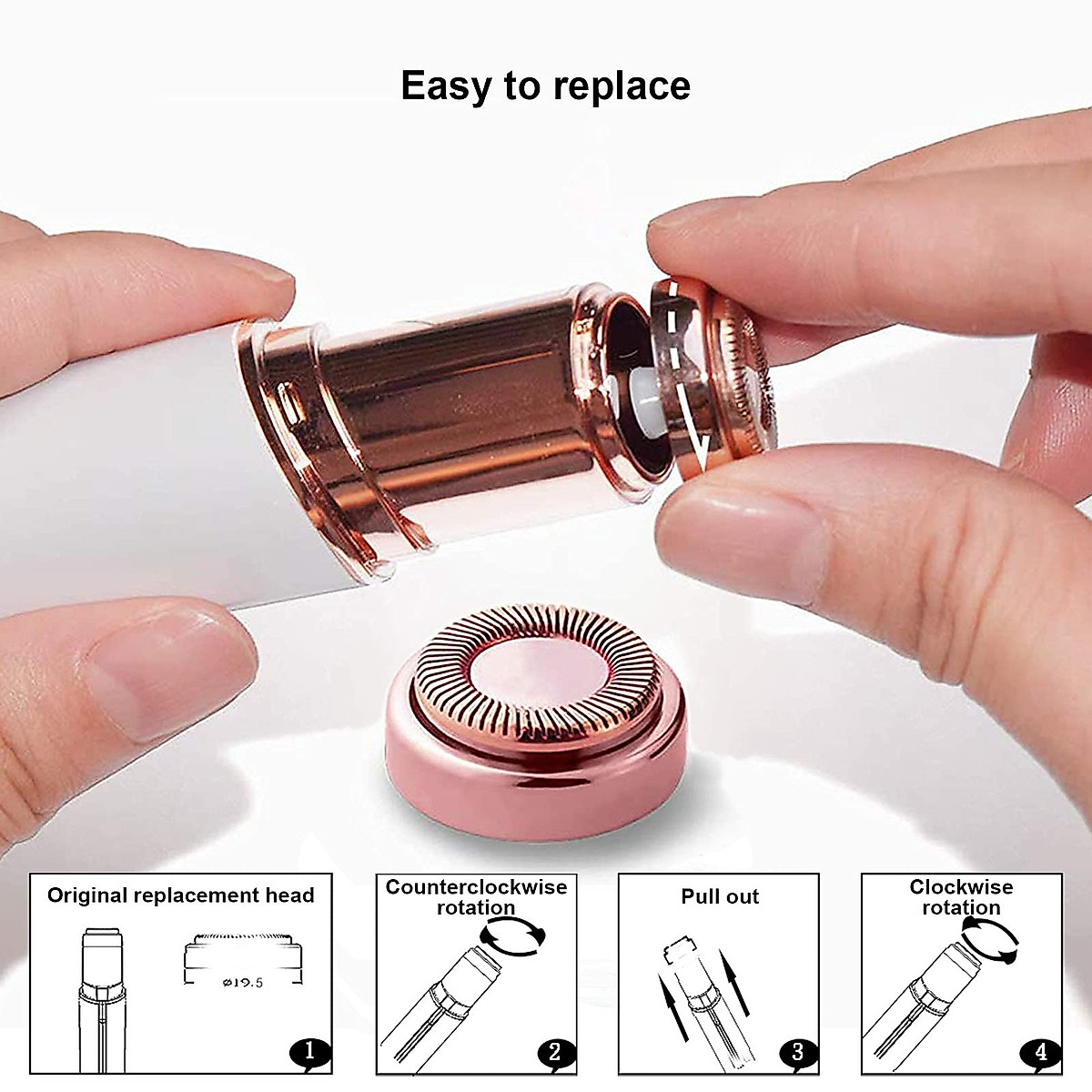 6PCS LinMei Replacement Heads Compatible for GEN 1 Finishing Touch Flawless Women's Painless Hair Remover with Cleaning Brushes