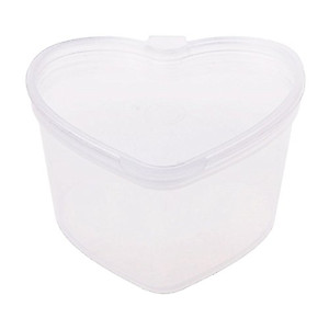 24 Pack Slime Containers with Lid, Small Heart-Shaped Plastic Foam Ball Clay Beads Storage Box with Lids for DIY Slime + 3PCS Tools