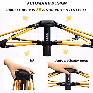 2-3 Person Camping Tent, Waterproof Family Tent for Camping, Instant Easy Up Double Layer Anti-UV 2 Windows 2 Doors-Instant Family Tents for Camping Hiking & Traveling