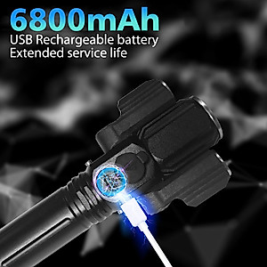 8500 Lumen Supe Bright USB Rechargeable Bike Light Set, 4 Modes,Powerful Bicycle Headlight and Back,18+ hrs, IPX6 Waterproof Bike Lights for Night Riding, for Road Mountain Cycling Accessories