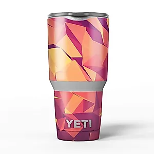 Design Skinz Neon Pink and Orange Geometric Shapes - Skin Decal Vinyl Wrap Kit Compatible with The Yeti Rambler Cooler Tumbler Cups