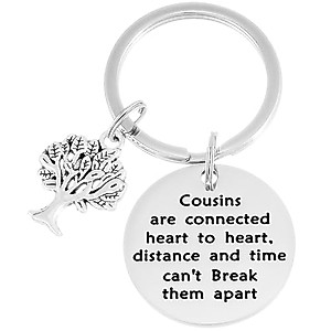 Kivosliviz Cousin Gift Keychain Cousin Gifts for Women Cousins Jewelry Cousin to Cousin Gift Best Cousin Keychain