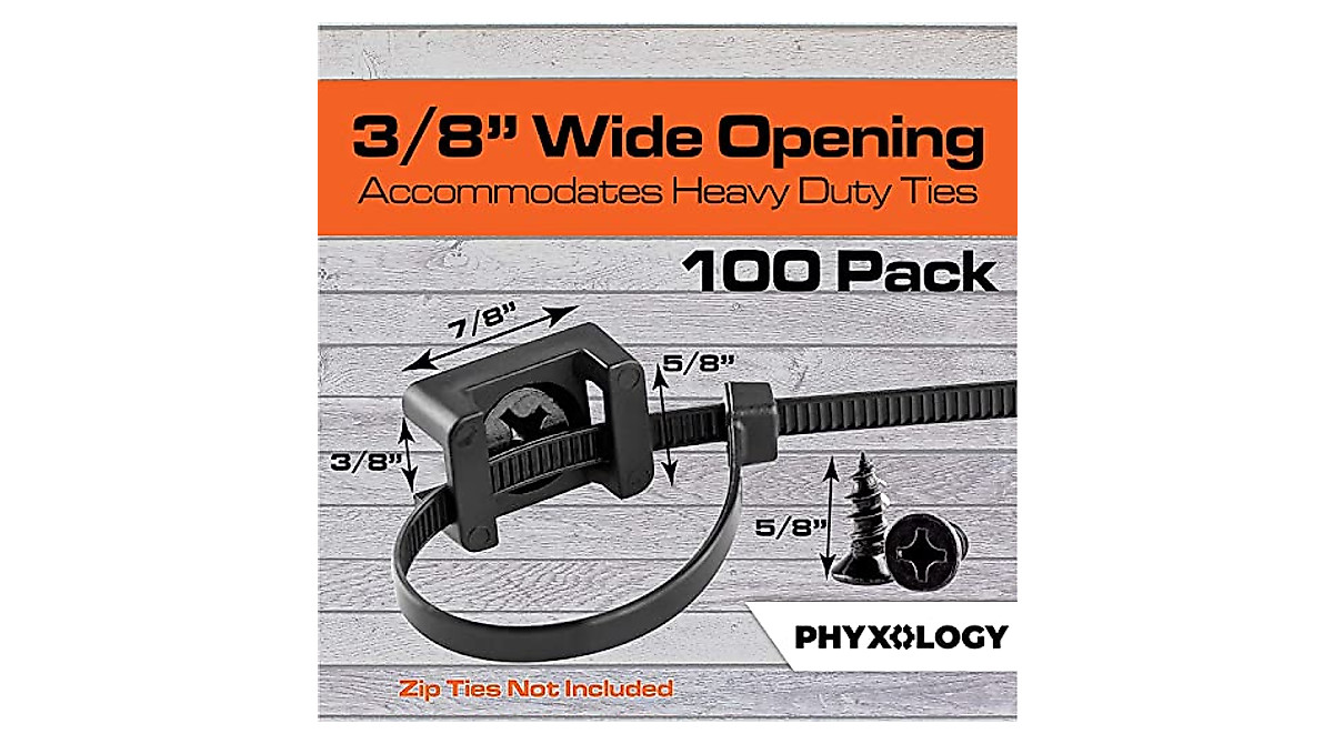 Pro-Grade Cable Tie Mounts 100 Pack for Secure Wire Management