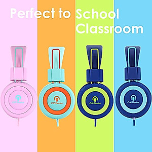 CN-Outlet Kids Headphones for School with Microphone 4 Pack Wired Classroom Headsets Class Set Students Children Boys Girls Teen and Adults (Mixed Colors)