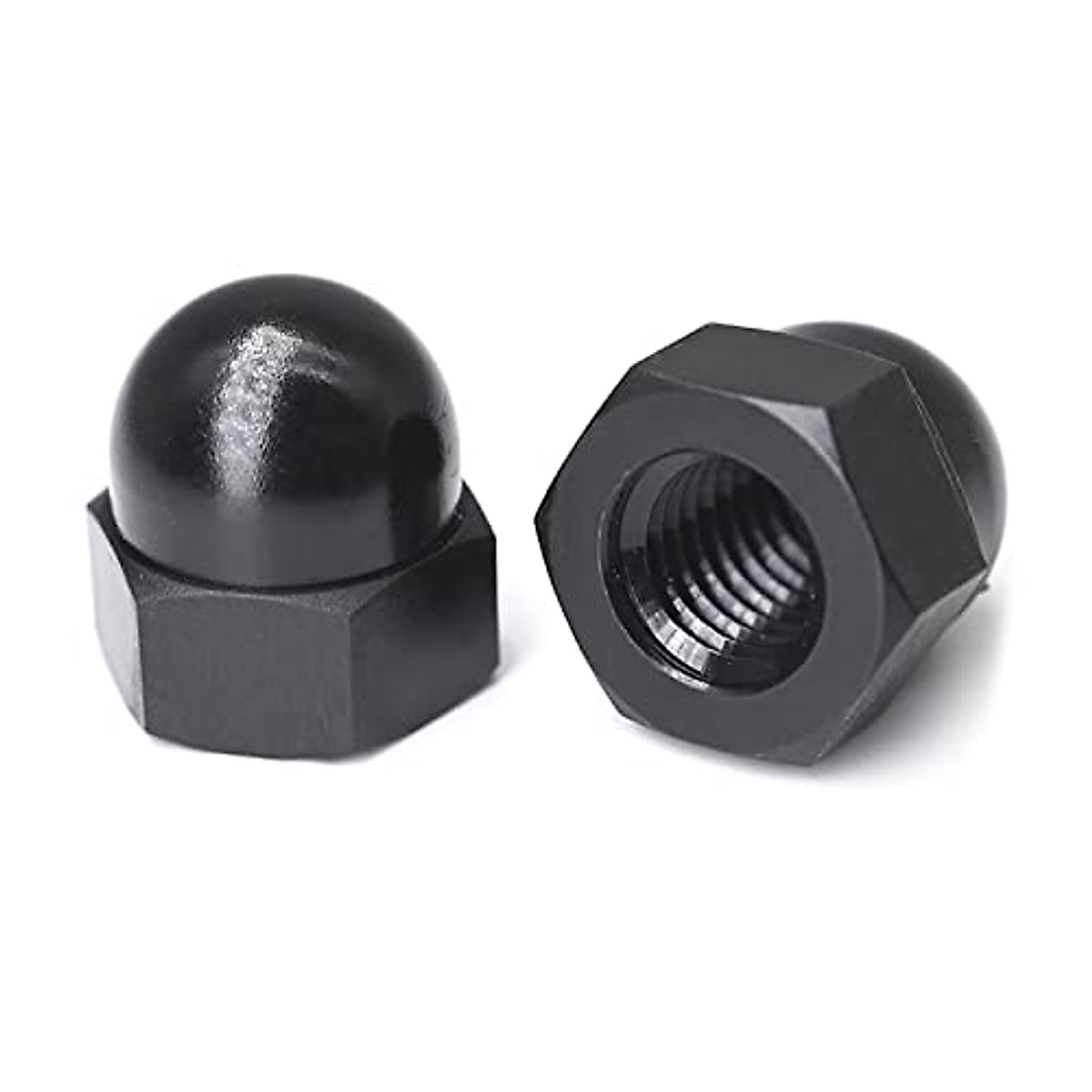 Nylon Acorn Cap Nuts M6-1.0, Black, 50Pcs-Pack