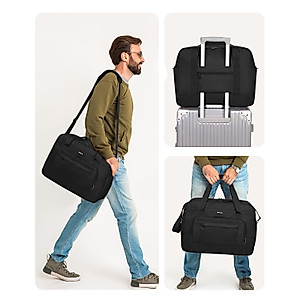 ECOHUB For Spirit Airlines Personal Item Travel Bag 18x14x8 Underseat Carry On Bag Water Resistant Duffel Bag Weekend Bag With Laptop Sleeve & Wet Pocket, Overnight for Men, 30L, Black