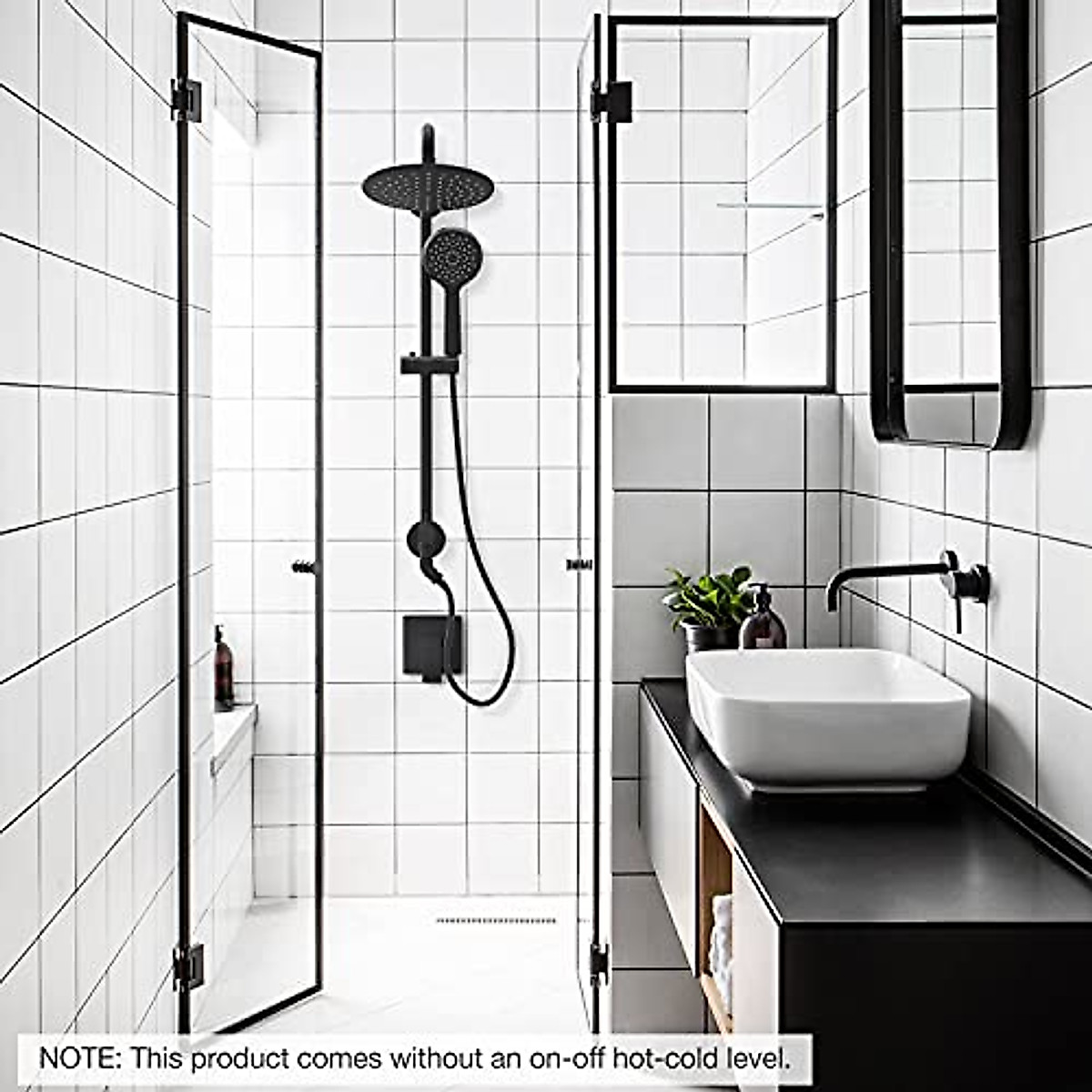 SOKA 9 Inch Rain Shower Head with Handheld Shower Head Bathroom Rain Shower System Dual Shower Combo 3-Setting Handheld Sprayer with Shower Hose Bathroom Shower Faucet Set with Slide Bar Matte Black