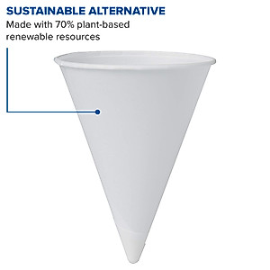 Solo 42RCP-2050 4.25 oz White Paper Cone Cups (Case of 5000)