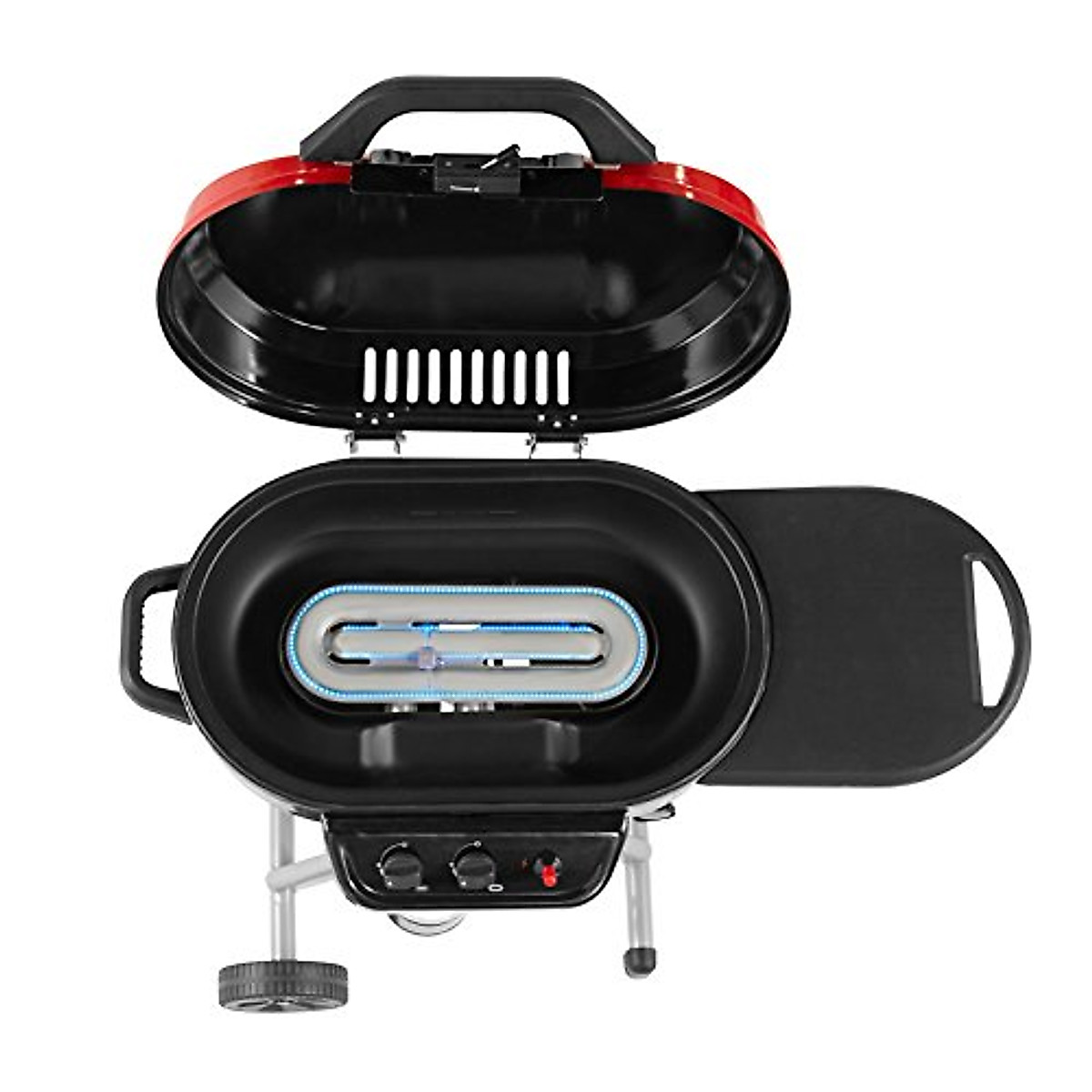 Coleman RoadTrip 225 Portable Stand-Up Propane Grill, Gas Grill with InstaStart Push-Button Ignition, Folding Legs & Wheels, Grease Tray, Side Table, & 11,000 BTUs of Power; 225 Sq. In. Cooking Area