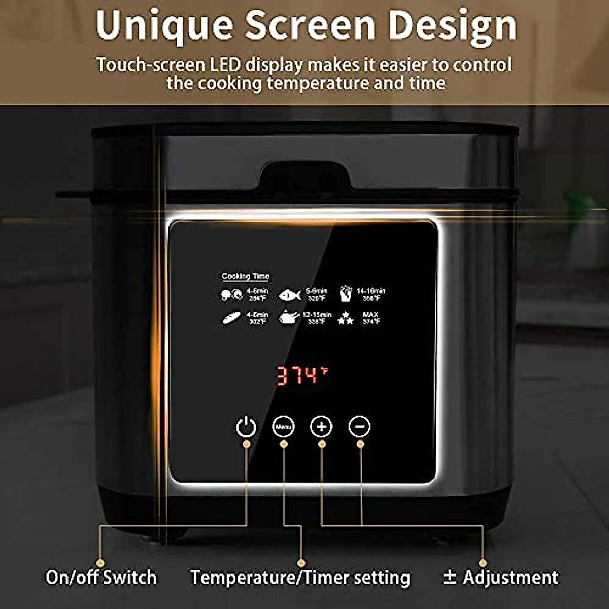 Deep Fryer CUSIMAX Electric Deep Fryer with Basket and Drip Hook, 2.5L/2.6QT Oil Capacity Fish Fryer with Temperature Control, Removable Lid, View Window, Stainless Steel Oil Fryer, 1200W