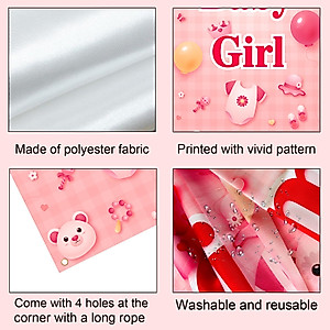 Labakita Welcome Home Baby Girl Door Banner, It’s a Girl Welcome Baby Girl Banner, Baby Shower Decorations for Girls, Gender Reveal Baby Shower Door Sign Party Decoration Inside Outside