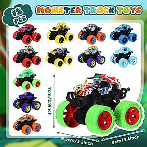 Jerify 12 Pack Trucks Mini Car Vehicles Toys for Kids Tiny Trucks Bulk for Toddlers Boys and Girls Birthday Party Ideal Gift(Cool Style)