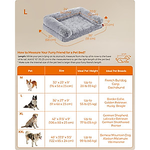Feandrea Dog Bed, Orthopaedic Dog Sofa Bed for Medium Dogs, Waterproof Ped Bed with Removable Washable Cover, 36 x 27 x 9 Inches, Gray Ombré UPGW232G01
