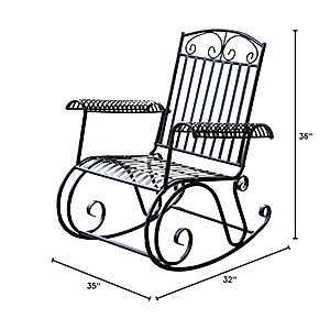 International Caravan Iron Scroll Patio Rocker