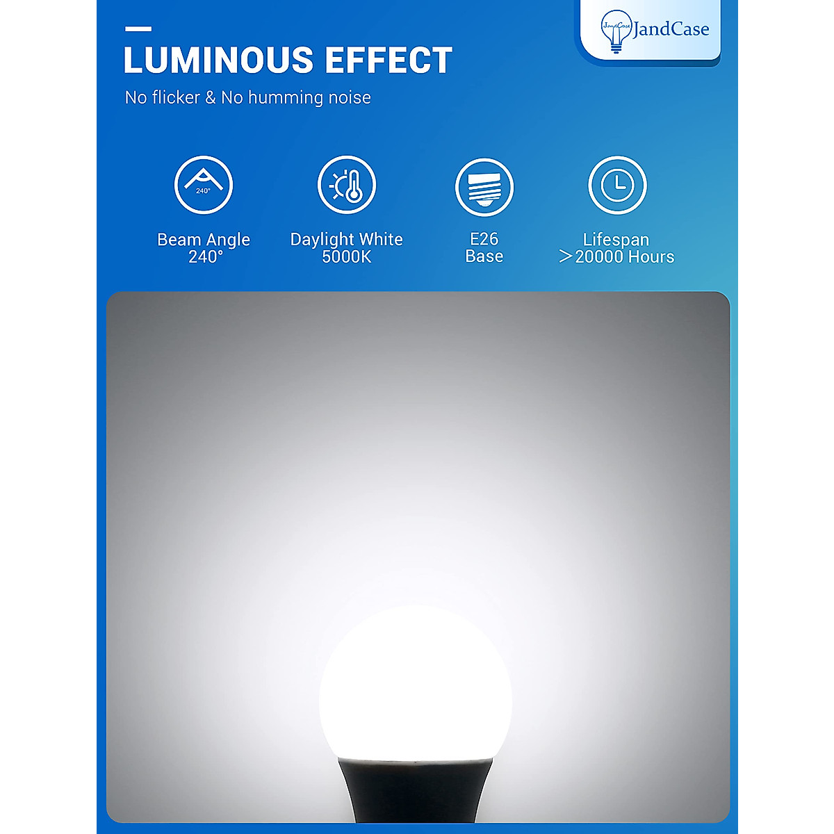 JandCase Refrigerator Light Bulbs, E26 Base A15 Appliance Bulbs 7W Equivalent 60W, Daylight White 5000K Fridge Light Bulbs, Non-Dimmable, UL Listed, 2 Pack