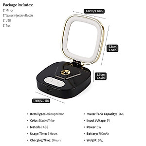 Illuminated Makeup Mirror 3 Mode Led Makeup Mirror Nano Moisturizing Facial Humidification Spray