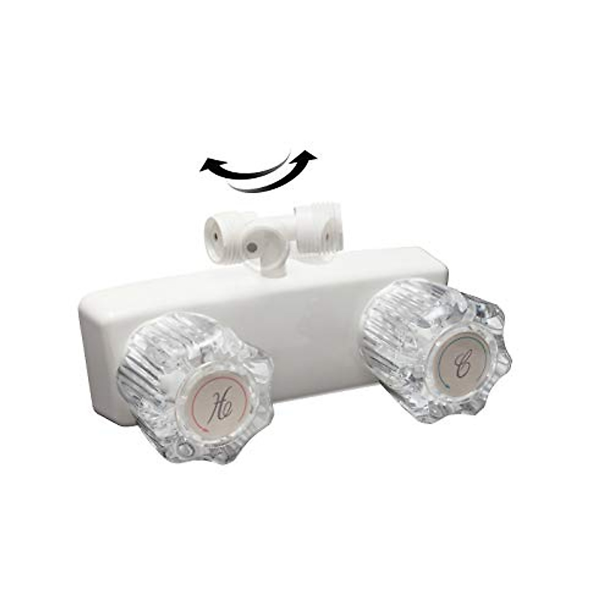 Dura Faucet DF-SA100A1-WT RV Shower Faucet Valve Diverter for Exterior Shower Boxes (White)