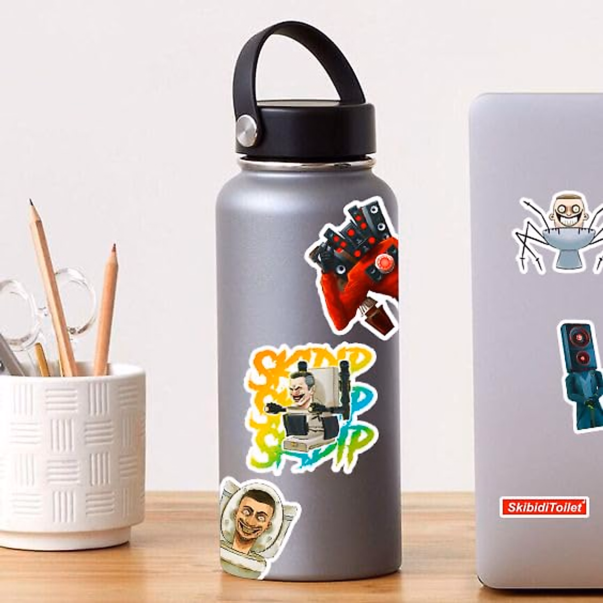 Skibidi Toilet Stickers,Cool Game Decals for Kids Teens Adults, 50pcs Vinyl Waterproof wangsying Decals for Laptop and Water Bottle Phone,Bike,Skateboard,Travel Case. (skibidi toilet-50pcs)