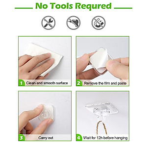 Adhesive Ceiling Hooks for Hanging Decor：20 Pack No Drill Small Drop Ceiling Hanger Strips for Decorations - Clear Decorative Ceiling Clips for Classroom Bedroom Room Party Halloween Christmas