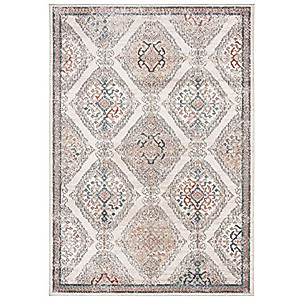 SAFAVIEH Oregon Collection 8' x 10' Grey/Ivory ORE885F Oriental Distressed Non-Shedding Living Room Bedroom Dining Home Office Area Rug