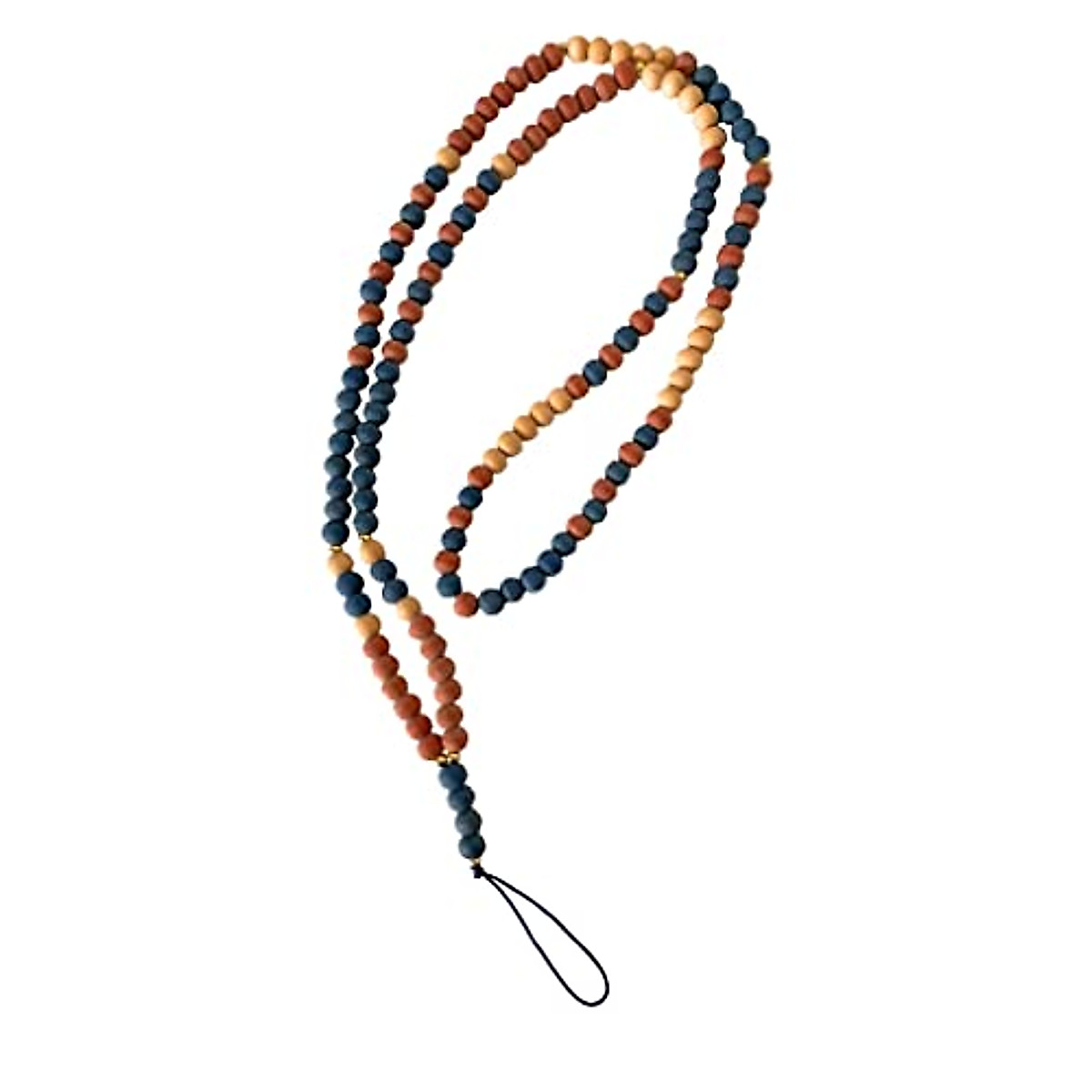 Wooden beaded phone chain lanyard gift for women stocking stuffer (Blue with Universal Tab)