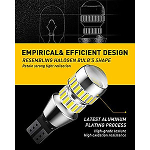 AUXITO 912 921 LED Bulbs for Backup Reverse Light Bulbs, 2600 Lumens 4014 42-SMD, 6000K White, Non-polarity 906 W16W T15 921 LED Bulb Direct Back Up Turn Signal Replacement Lamp, Pack of 2