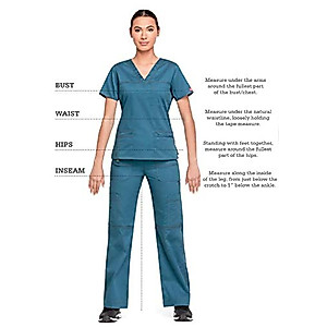 EDS Essentials Scrubs for Women, Yoga-Inspired Pull-On Pant with Four-Way Stretch and Moisture Wicking DK005, M, Black