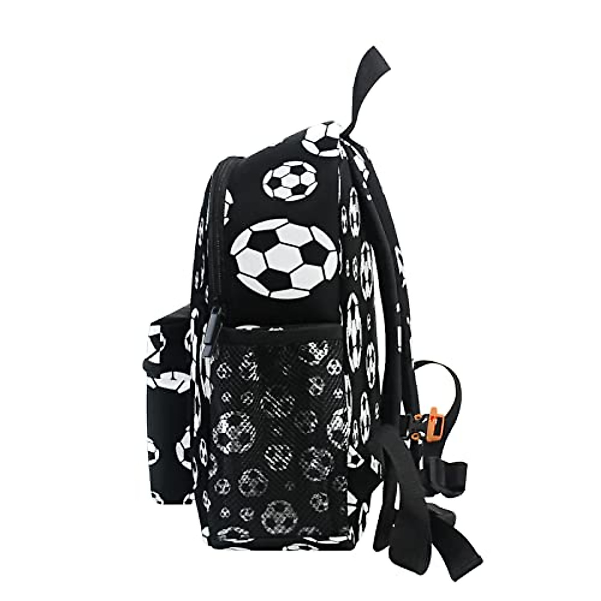 Selerdon Kid's Toddler Backpack Sport Football Black Background Schoolbag for Cute Boys Girls, Daycare School Children Kindergarten Bag Preschool Nursery Travel Purse Bag
