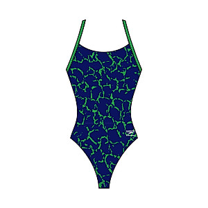 Speedo Women's Wrack It Up Flyback Navy/Green 26