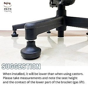 Enjoy Caster | 2.5 Inch Office Chair Casters for Herman Miller Aeron Steelcase Leap Chair | Dual Injection Polyurethane Wheels for Hardwood Floors | Universal Stem Size 7/16" Chairs (6506BUB-23)