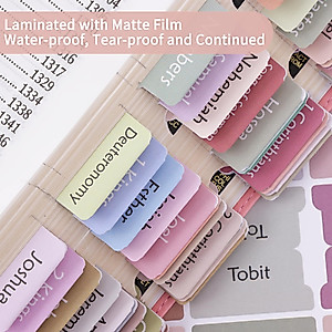 EOOUT Bible Tabs, 90 Tabs, Morandi Laminated Bible Tabs for Women and Men, Bible Book Tabs, Testament Bible Index Labels, Morandi Aesthetic Bible Journaling Study Supplies Accessories