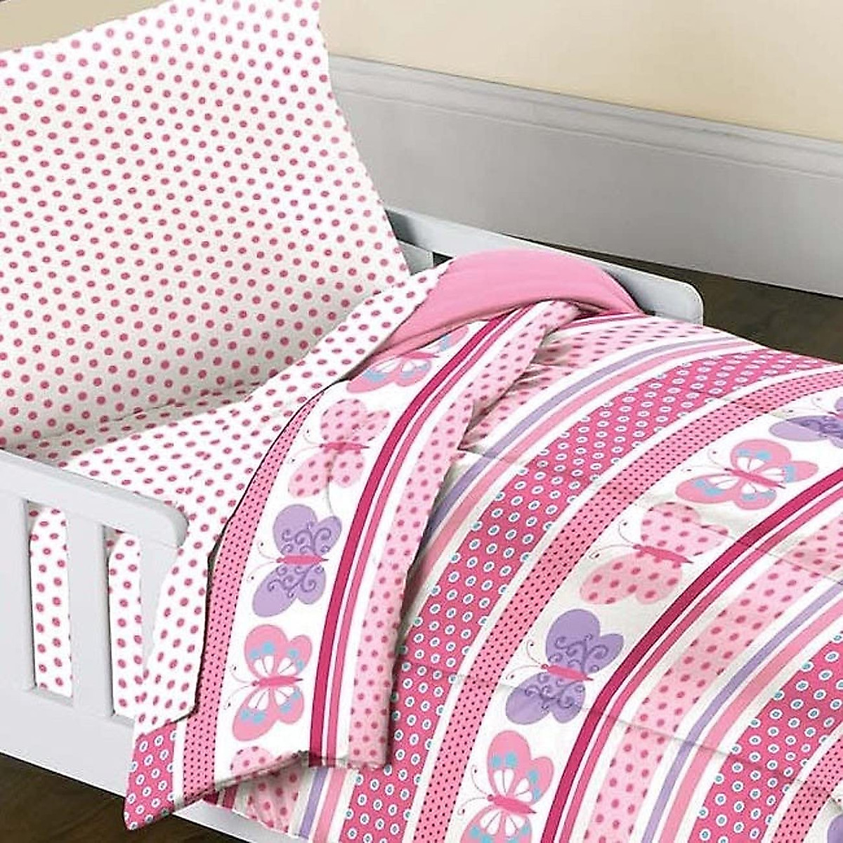 Dream Factory Butterfly Dots Comforter Set, Toddler, Multi
