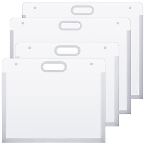 4 Pcs Art Portfolio Folder for Artwork Plastic Art Portfolio Waterproof Art Portfolio with Handles Large Art Portfolio Case Art Poster Storage Containers, 22.44 x 17.32 Inch, 17.32 x 13.22 Inch