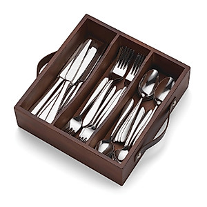 Oneida Mooncrest 30Pc Flatware Set + Caddy, Metallic, 30 Count